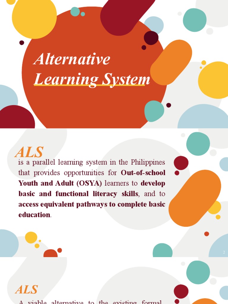 Alternative Learning System | PDF | Literacy | Learning
