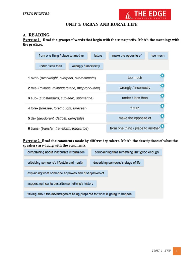 Unit 1 - Key | PDF | International English Language Testing System ...