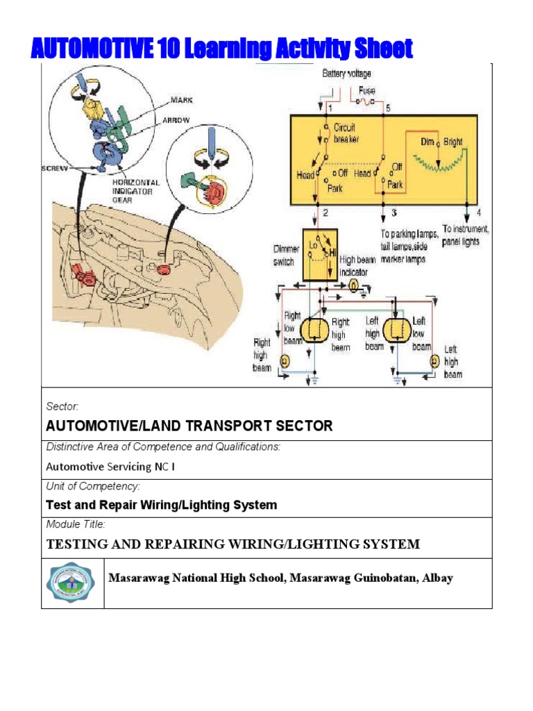 AUTOMOTIVE 10 Learning Activity Sheet | PDF | Series And Parallel ...