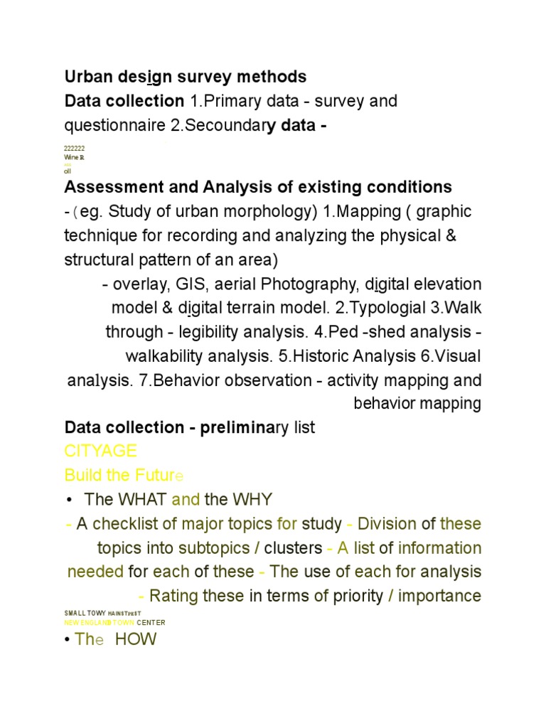 Urban Design Survey Methods Explained | PDF | Data | Map