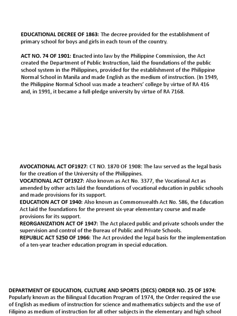 EDUCATIONAL DECREE OF 1863: The Decree Provided For The Establishment ...