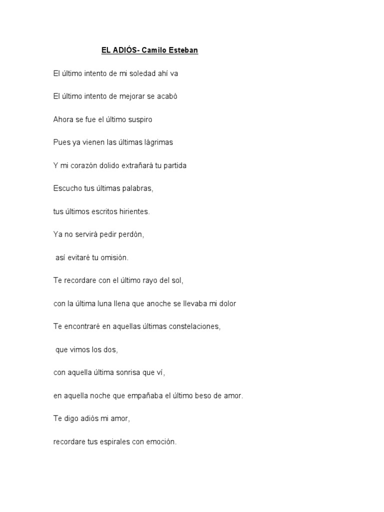 Poema El Adiós | PDF
