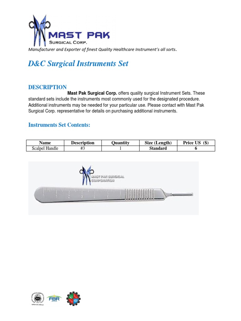 D&C Surgical Instruments Set | PDF | Medical Specialties | Clinical ...