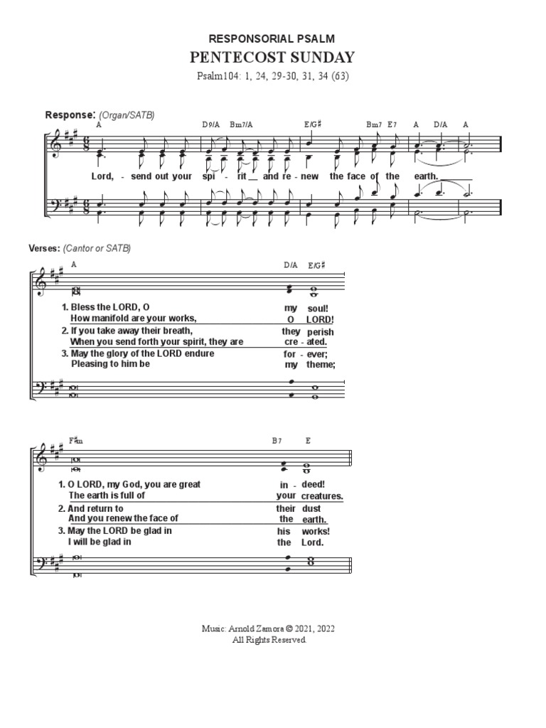 PENTECOST SUNDAY Eng Score | PDF | Old Testament Books | Psalms