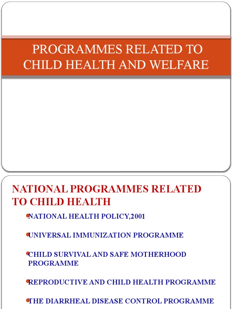 Programmes Related To Child Health and Welfare | PDF | Maternal Health ...