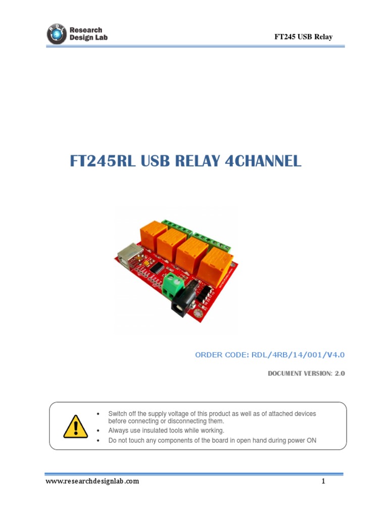 Manual Latest of Ftdi Relay | PDF | Usb | Relay