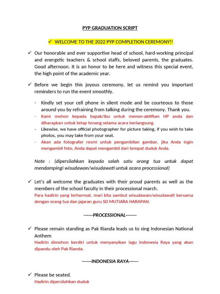 PYP Graduation Ceremony | PDF