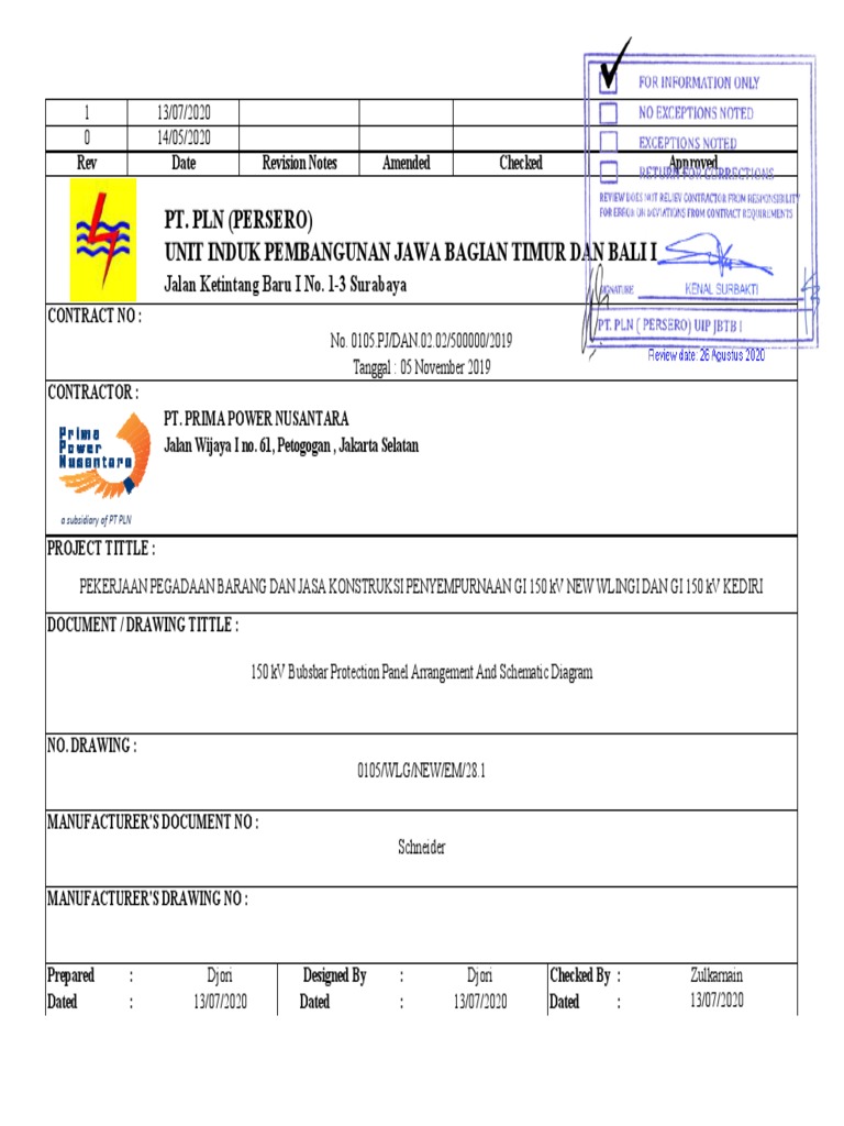 28.1 Busbar Protection Panel Arrangment and Schematic Diagram - PDF ...