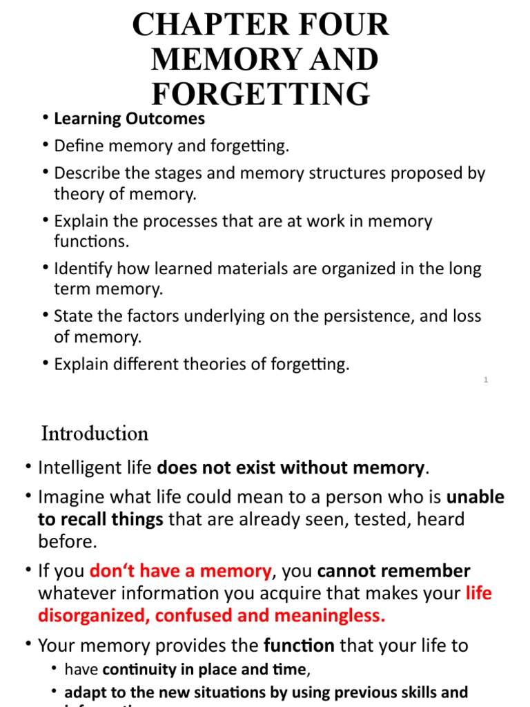 Chapter 4 Memory and Forgetting | PDF | Memory | Recall (Memory)