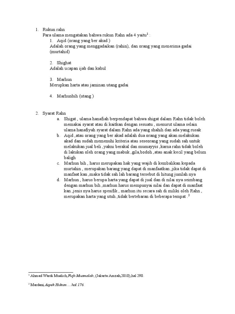 Rukun Rahn Dan Dhaman | PDF | Hukum | Agama & Spiritualitas