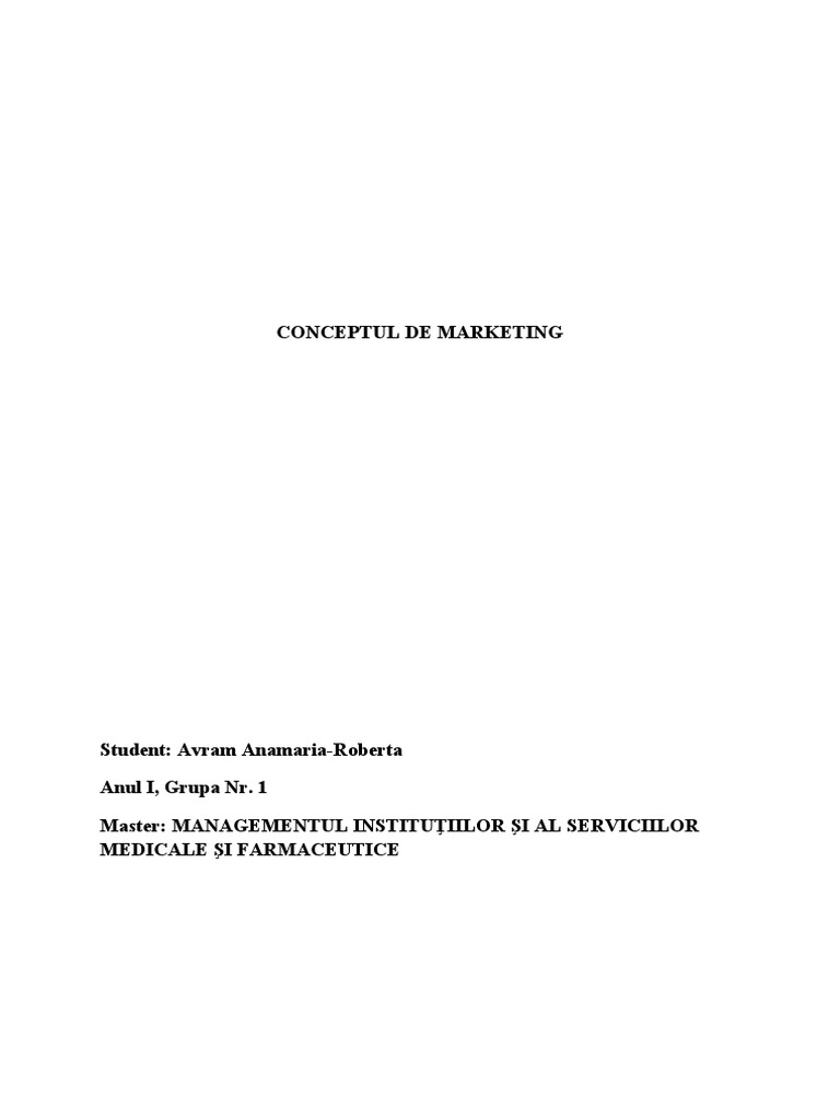 Conceptul de Marketing | PDF