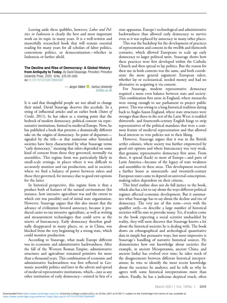 The Decline and Rise of Democracy A Global History From Antiquity To ...