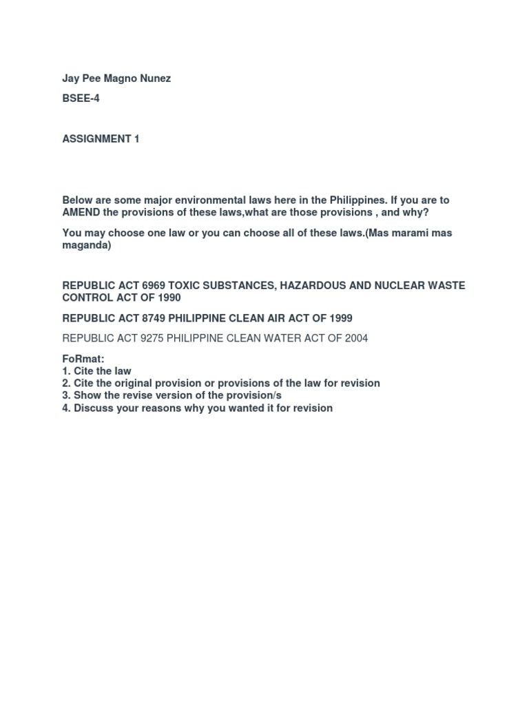 Republic Act 9275 Philippine Clean Water Act of 2004 | Descargar gratis ...