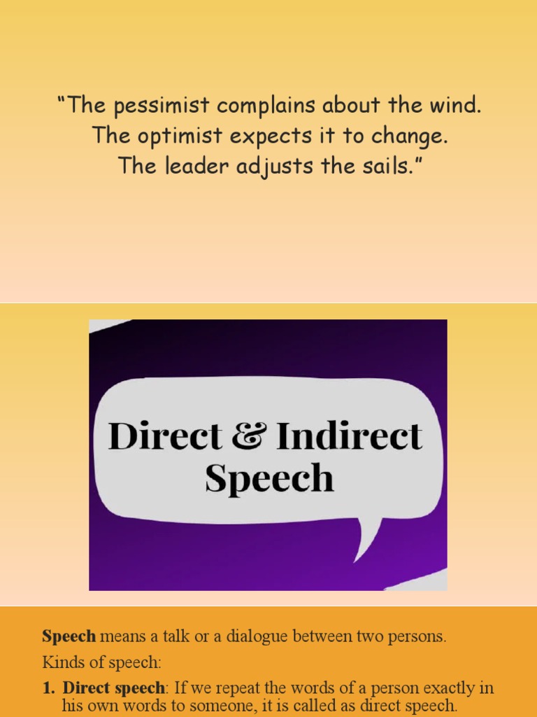 Direct and Indirect Speech Guide | PDF | Grammar | Linguistics