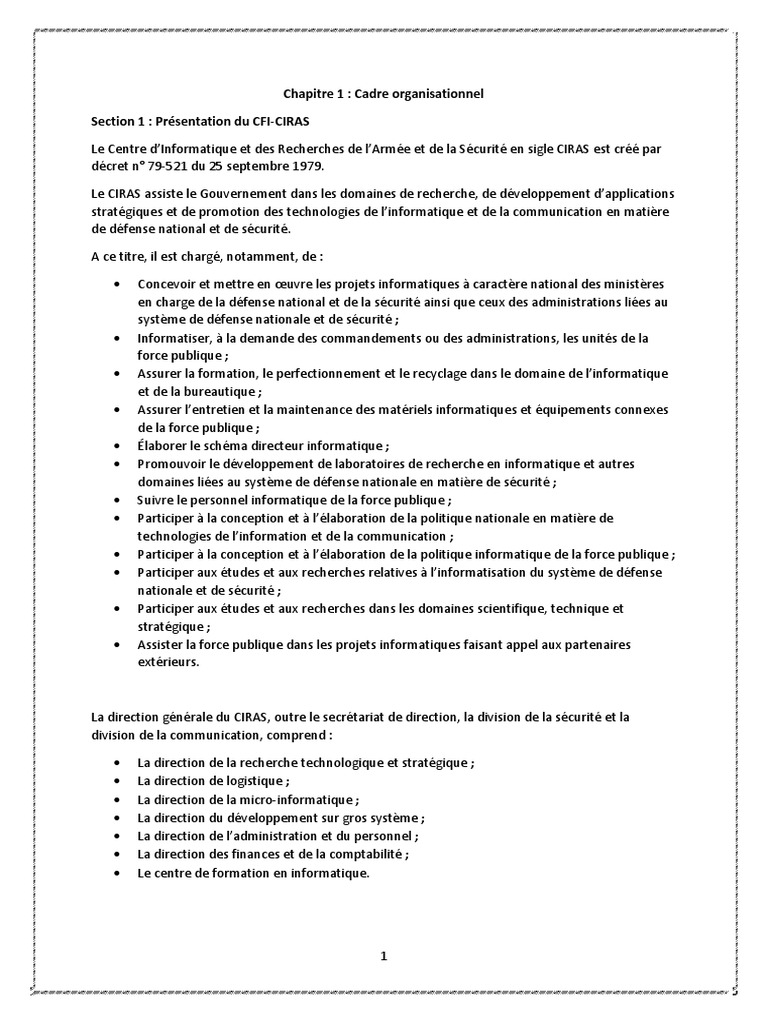 CFI-CIRAS : Formation en Informatique | PDF | Informatique | Sécurité