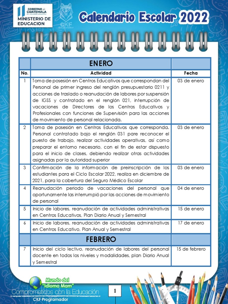 Calendario Escolar 2022 | PDF | Educación primaria | Evaluación