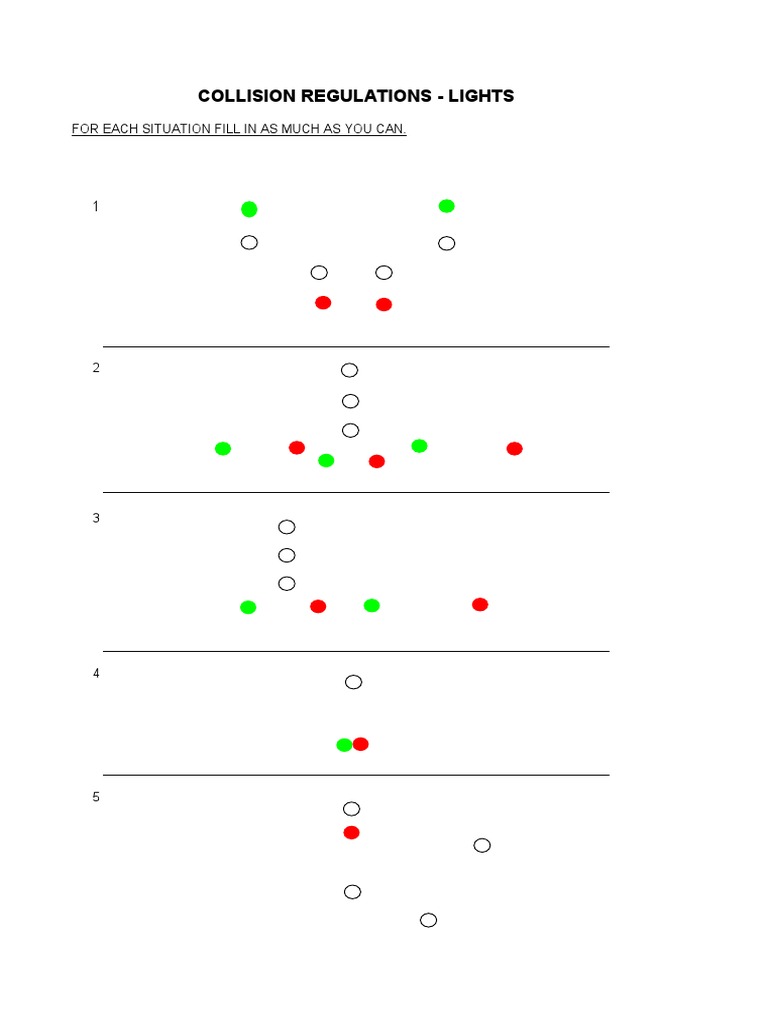 COLREGs Lights and Shapes Guide | PDF | Trawling | Watercraft