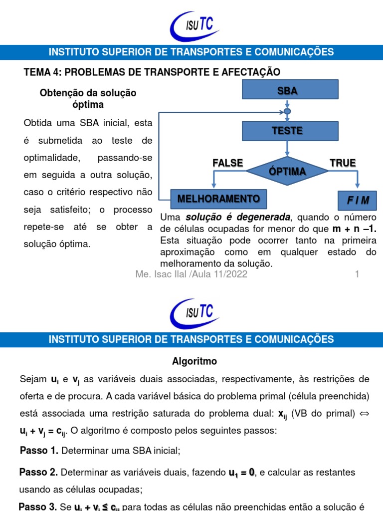 Aula 11 Io Eng 1s Isutc | PDF | Equações | Matemática