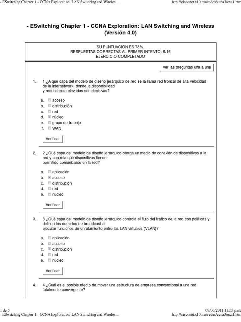 Eswitching Chapter 1 Ccna Exploration Lan Switching And Wireless Versión 4 Pdf