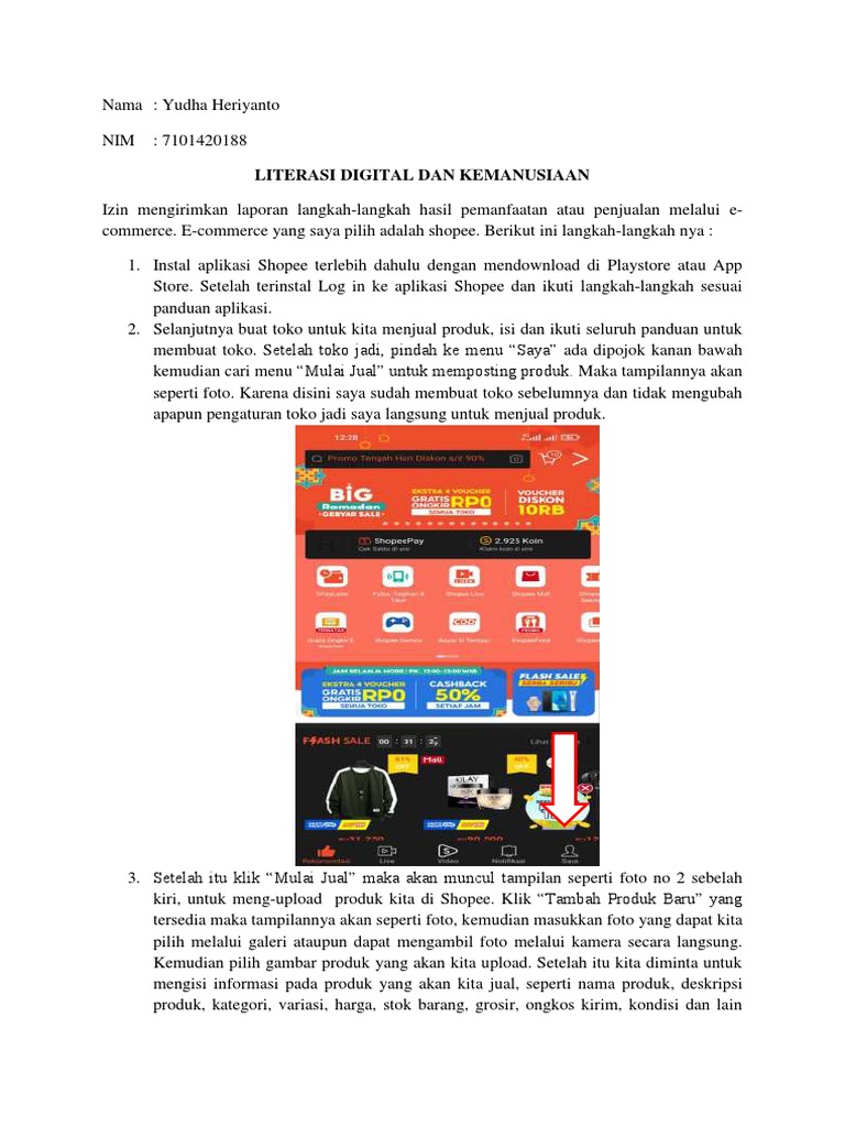Yudha Heriyanto - 7101420188 - Laporan Pemanfaatan E-Commerce Shopee ...