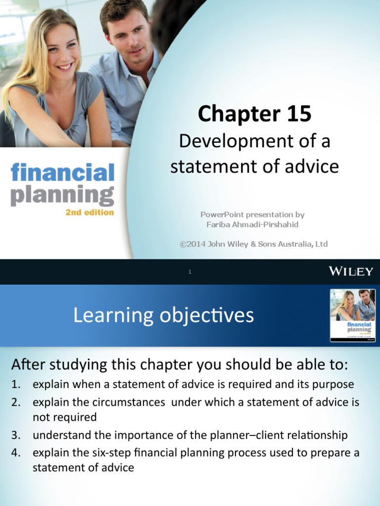 Development of A Statement of Advice | PDF | Financial Plan | Business