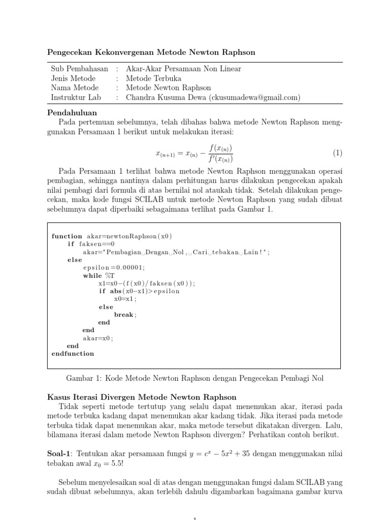 Kekonvergenan Metode Newton Raphson | PDF | Sains & Matematika | Komputer