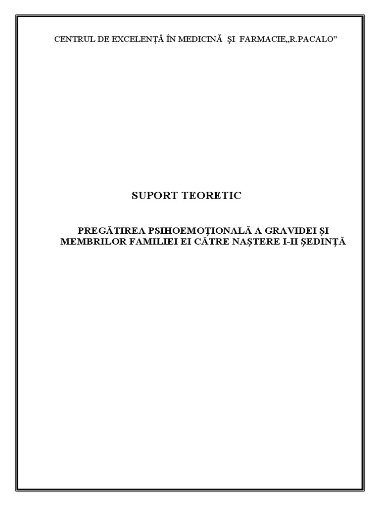 Suport Teoretic I-II Instruirea Antenatala | PDF