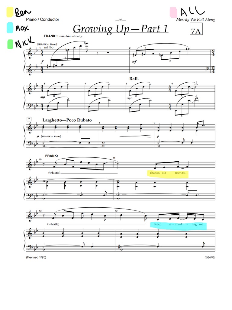 Growing Up Sheet Music | PDF