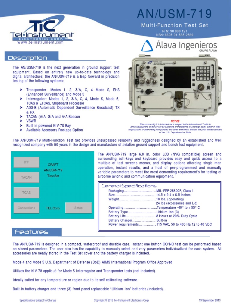 An Usm 719 - Tel Instrument | PDF | Hertz | Decibel