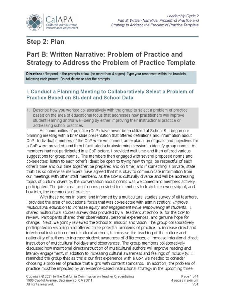 Part B Year 4 Calapa c2 s2 B Probpracdescstrategy | PDF | Teachers ...