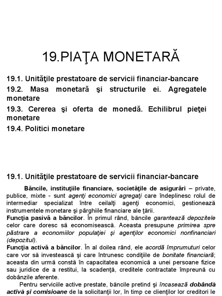 Piata Monetara | PDF