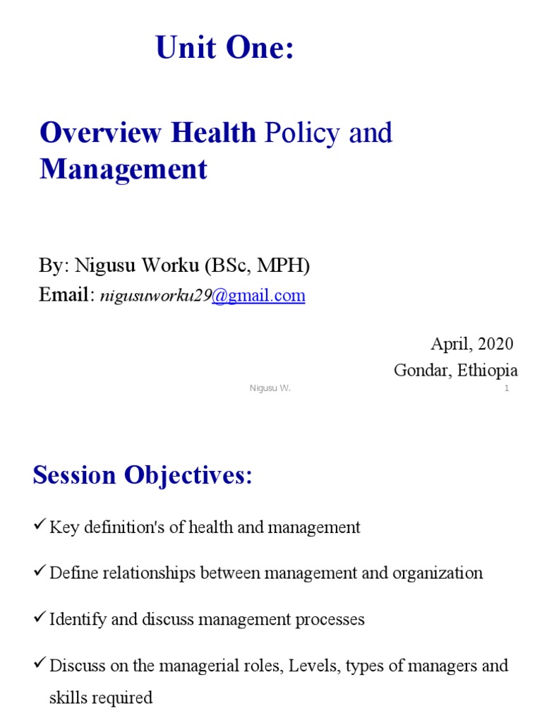 Health Policy and Management Overview | PDF | Goal | Resource