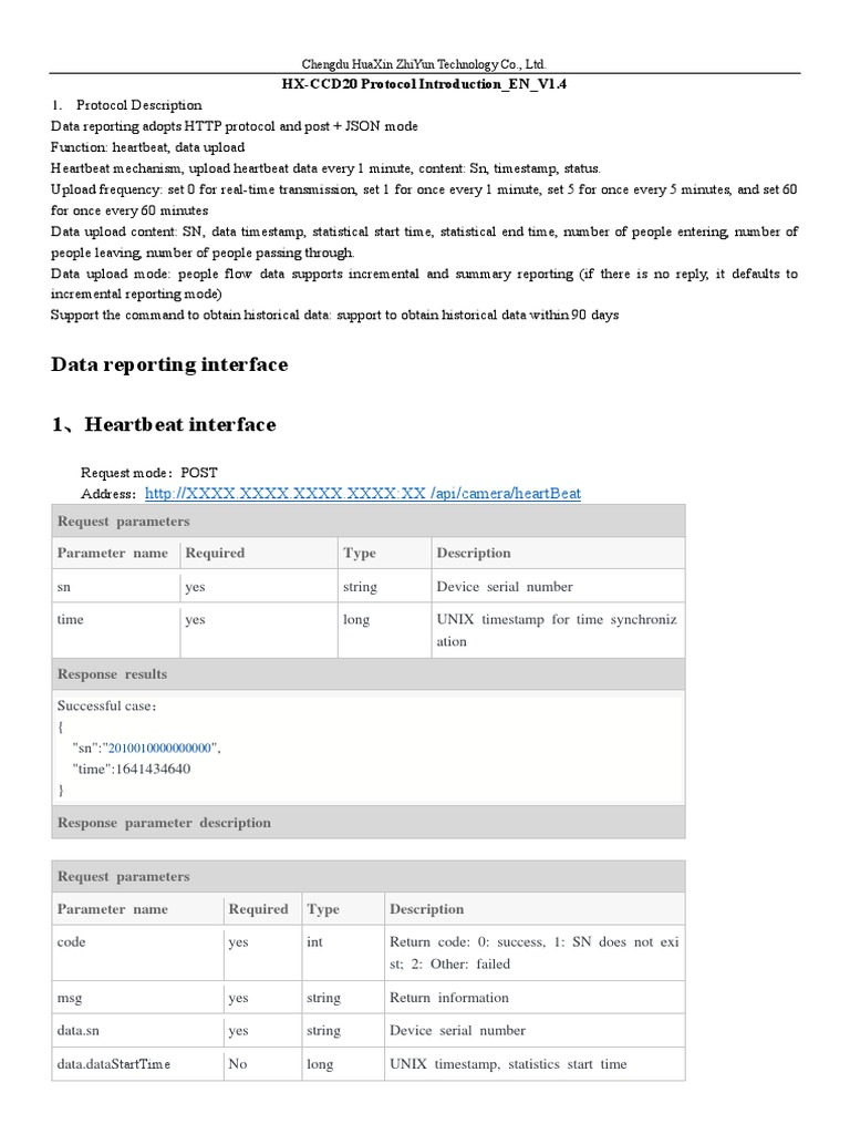Protocol Introduction for People Flow Data Reporting through HTTP from HuaXin ZhiYun Intelligent ...