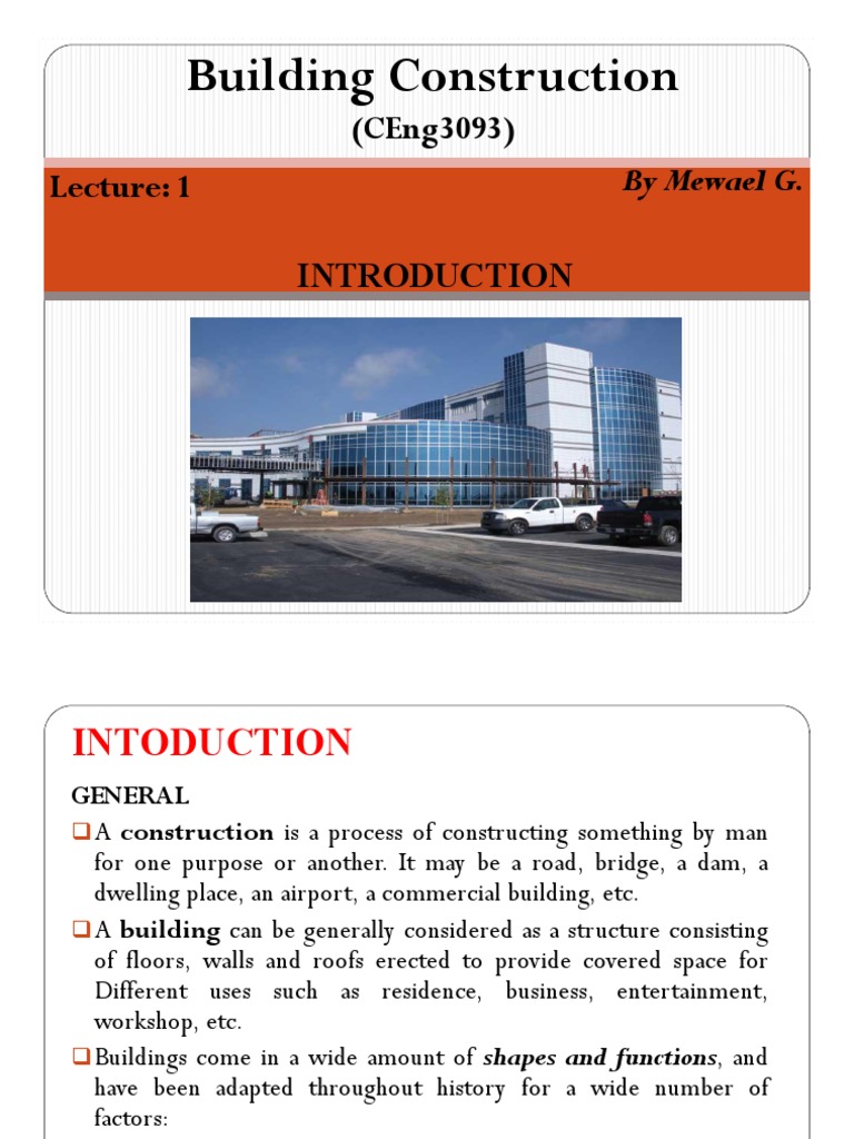 Building Construction: (Ceng3093) | PDF | Structural Load | Building