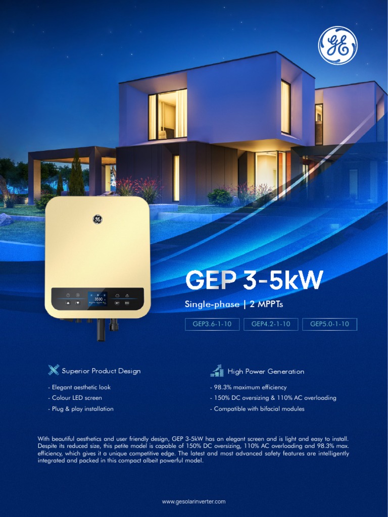 Gep 3-5Kw: Single-Phase - 2 Mppts | PDF | Alternating Current | Power ...