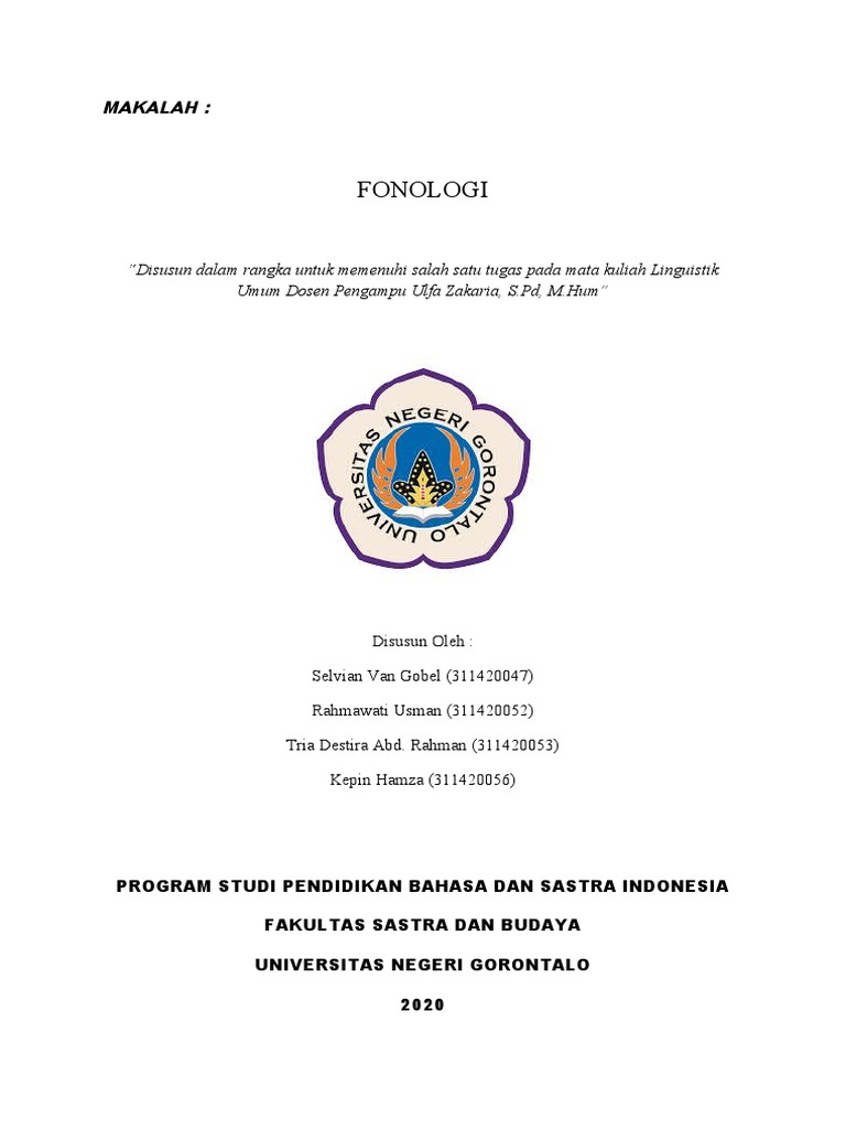 Kel.1 Fonologi | PDF | Ilmu Sosial | Seni & Disiplin Bahasa