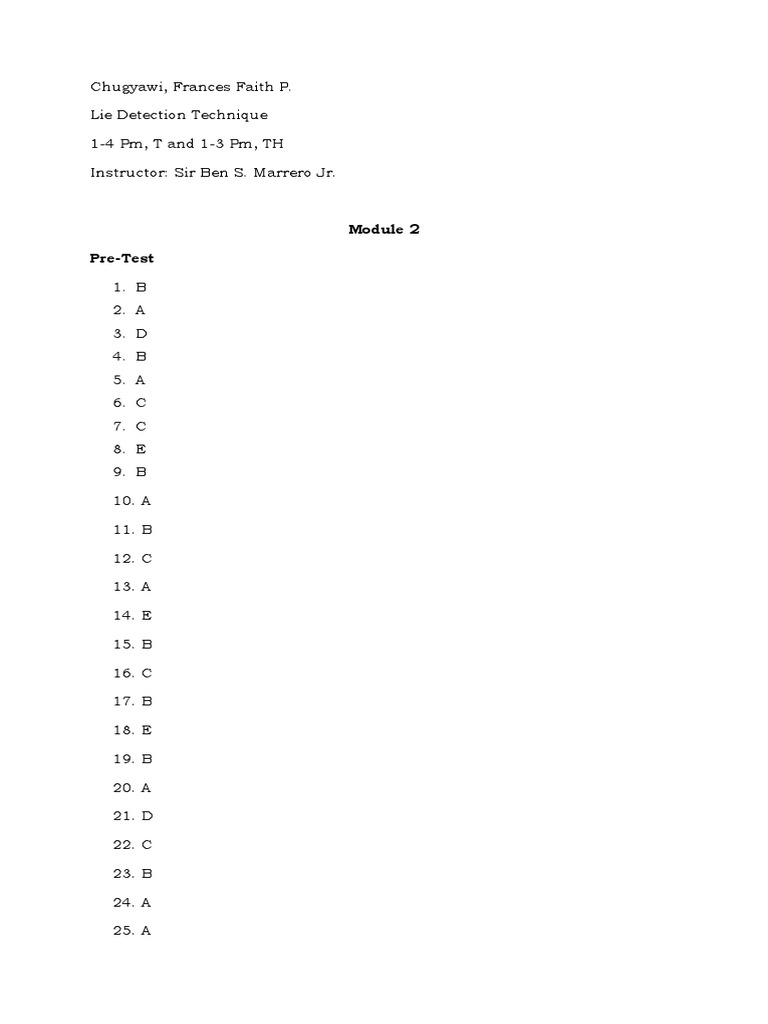 Lie Detection | PDF | Polygraph | Test (Assessment)