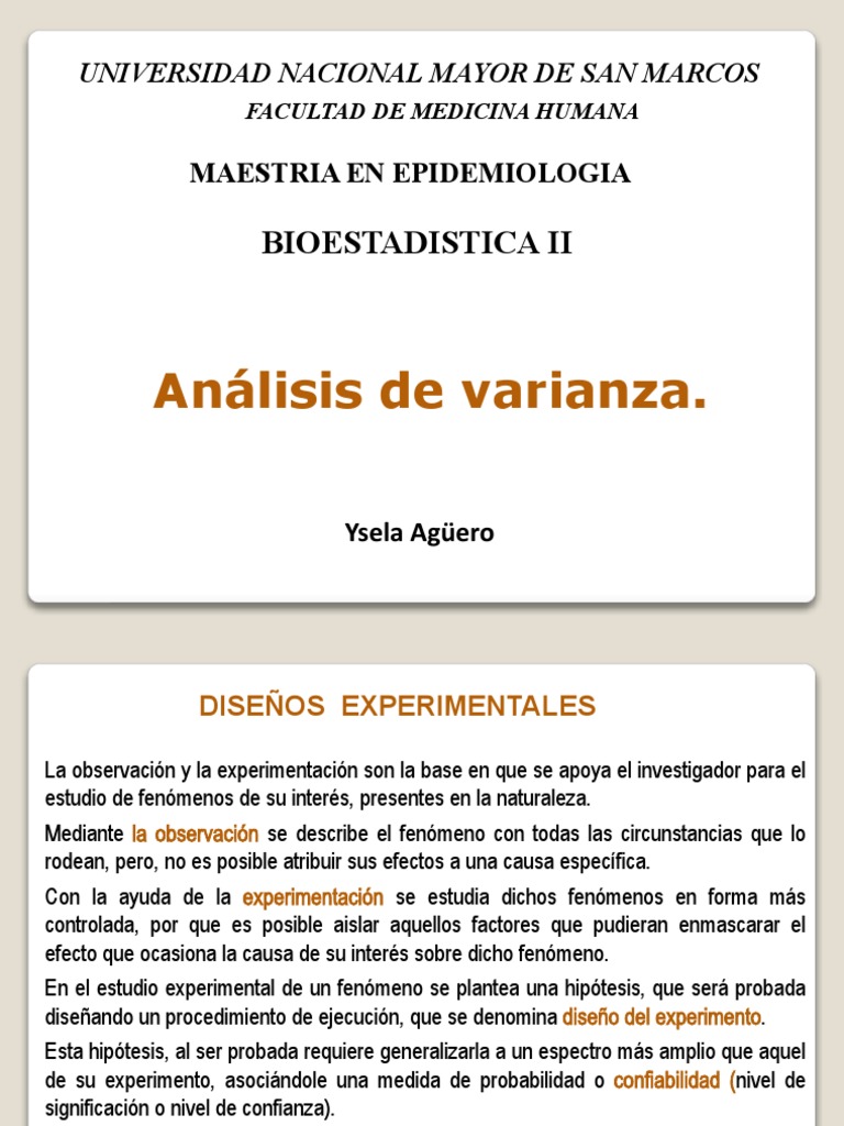 Clase 3 Analisis de Varianza | PDF | Análisis de variación | Experimentar