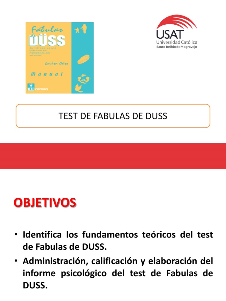 Clase de Test de Fabulas Incompletas de Duss | PDF | Sicología ...