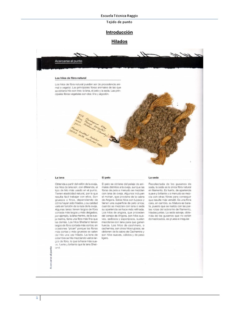 Tejido de Punto - Introducción - Hilados | PDF | Ropa | Textiles