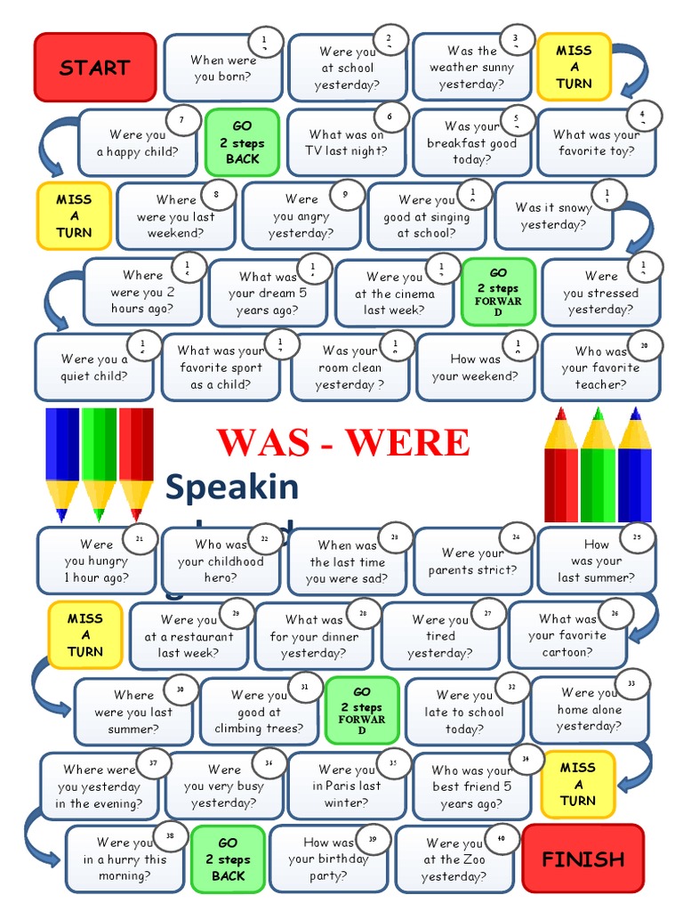 Was-Were Board Game | PDF