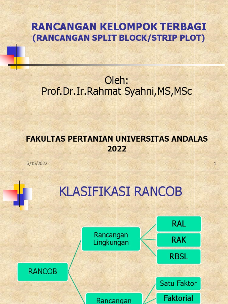 Rancangan Split Block untuk Percobaan | PDF
