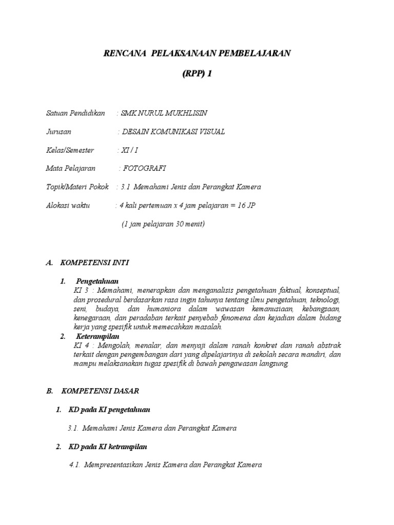RPP Fotografi | PDF