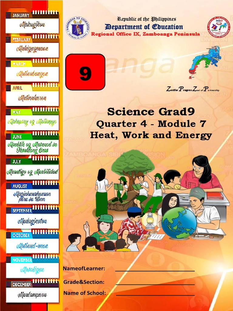Science Grad9: Quarter 4 - Module 7 Heat, Work and Energy | PDF | Heat ...