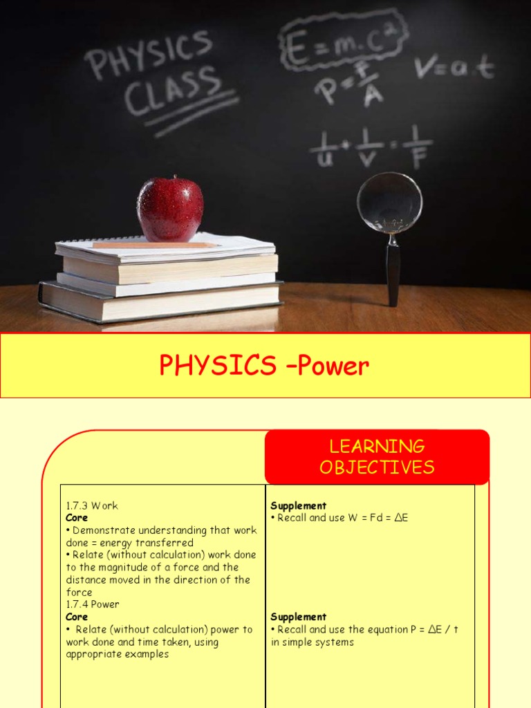 Physics - Power | PDF | Watt | Power (Physics)