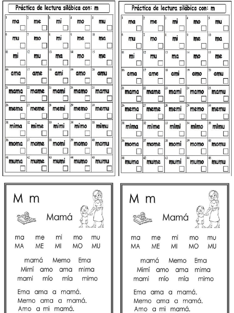 Ejercicios Fonemas M y P | PDF