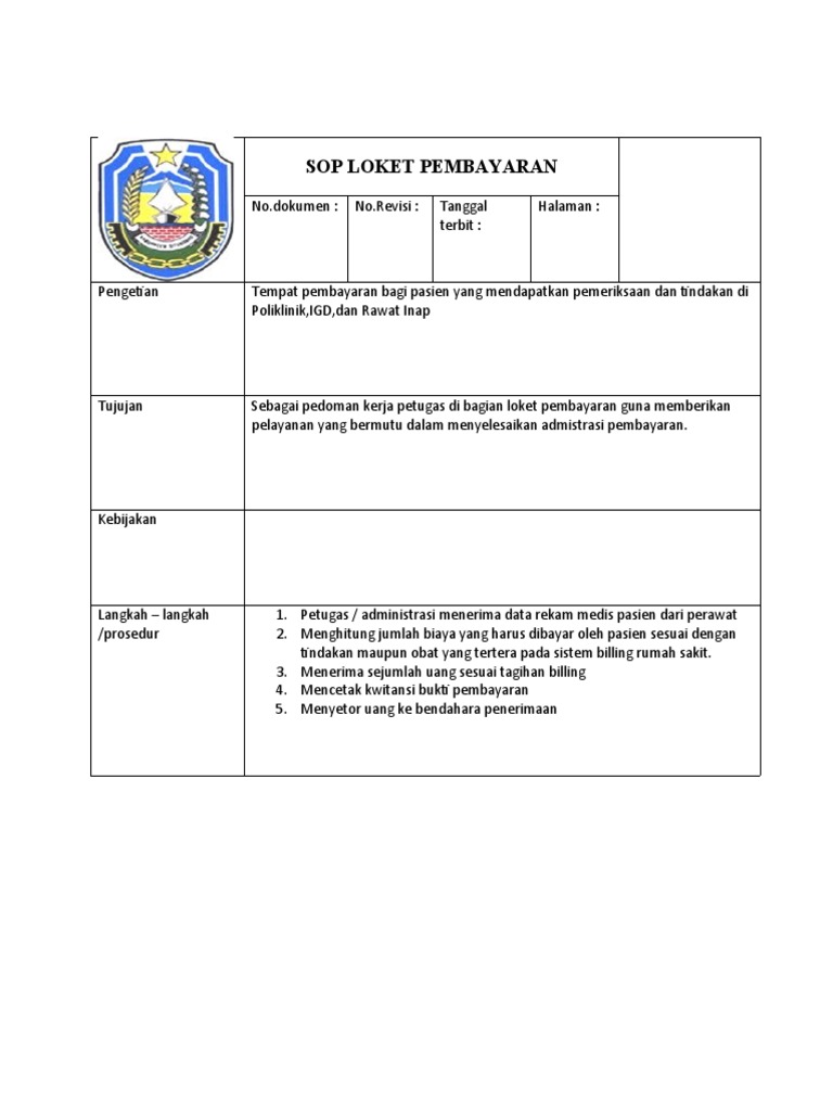 Sop Loket Pembayaran | PDF