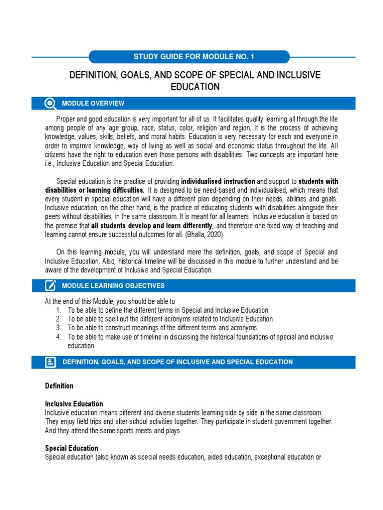 Foundations of Inclusive and Special Education - Reviewer (Midterm ...
