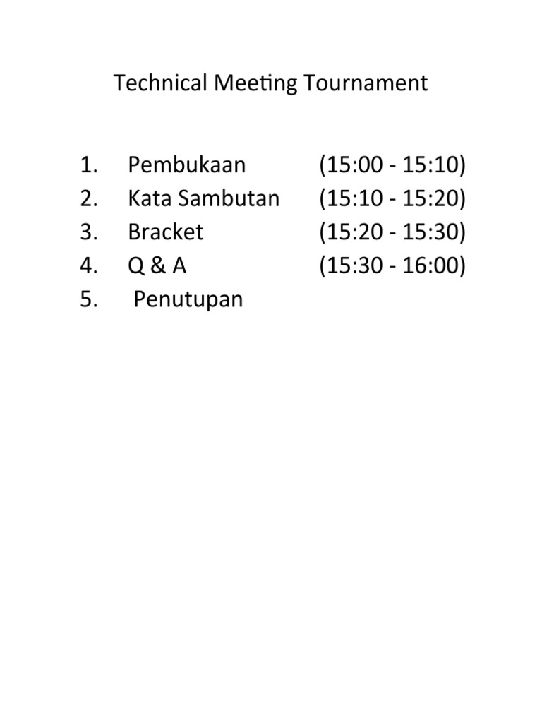 Technical Meeting Tournament | PDF