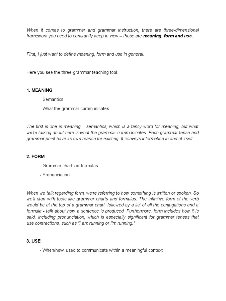 Three-Dimensional Grammar Framework | PDF | Semantics | Verb
